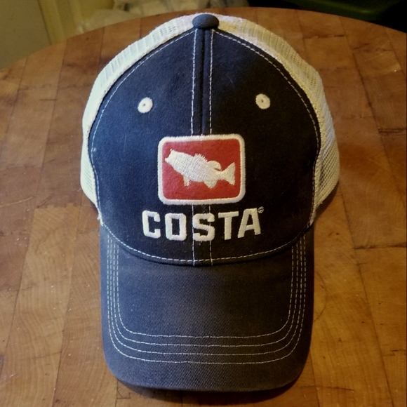 Costa | Accessories | Costa Del Mar Bass Mens Black Mesh Snap Back ...